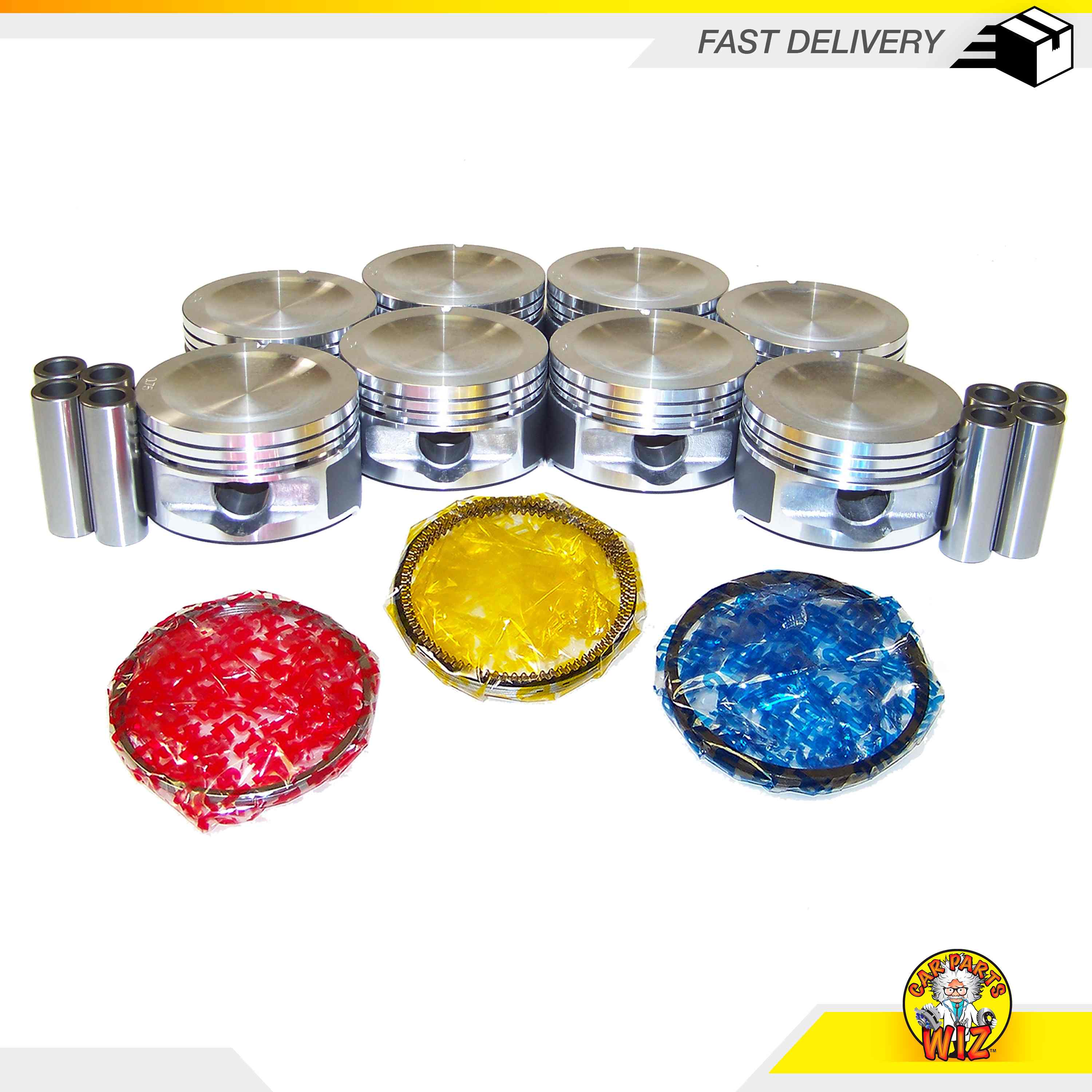 Pistons and Rings Fits 91-00 Ford Mustang Mercury 4.6L V8 SOHC WINDSOR ...