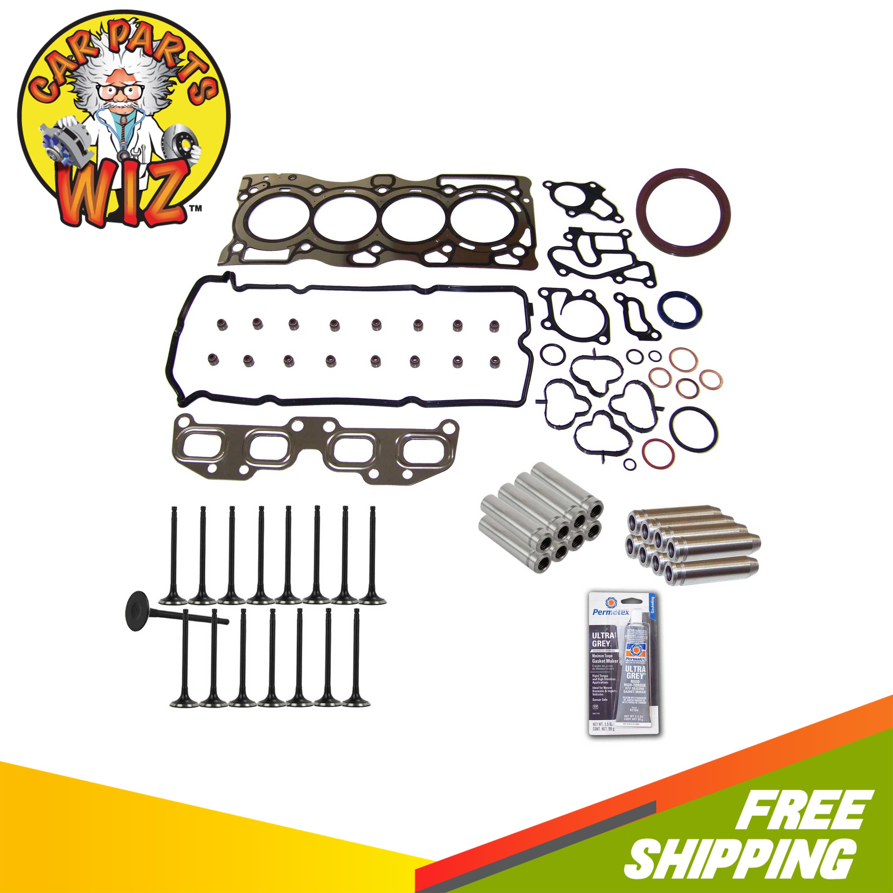 Full Gasket Set Exhaust Intake Valves Guides Fits 05-14 Nissan 2.5L 16v ...