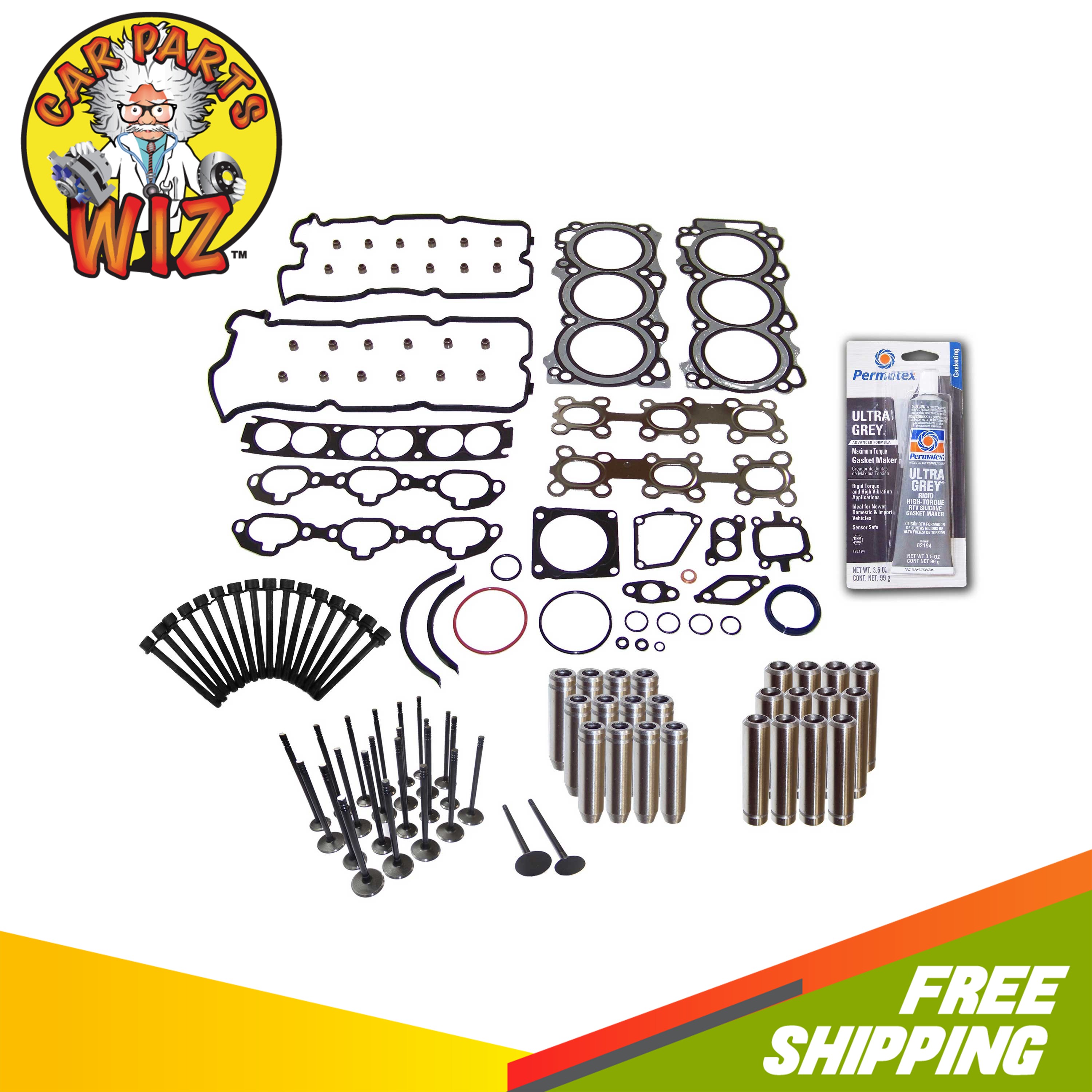 Full Gasket Set Exhaust Intake Valves Guides Bolts Fits 01-04 3.5L 24v ...