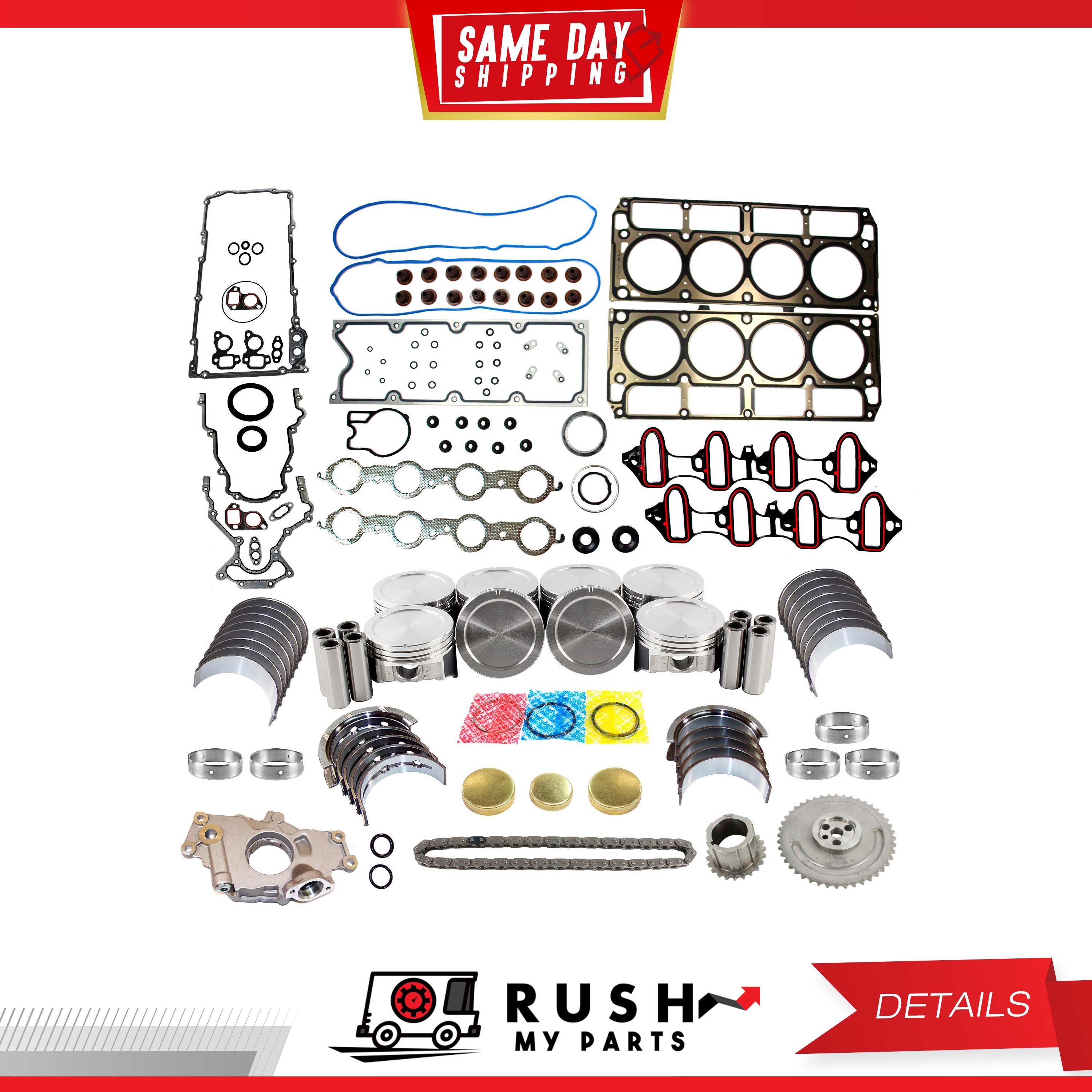 02-03 Master Engine Rebuild Kit For Chevrolet GMC Sierra 5.3L OHV DNJ ...