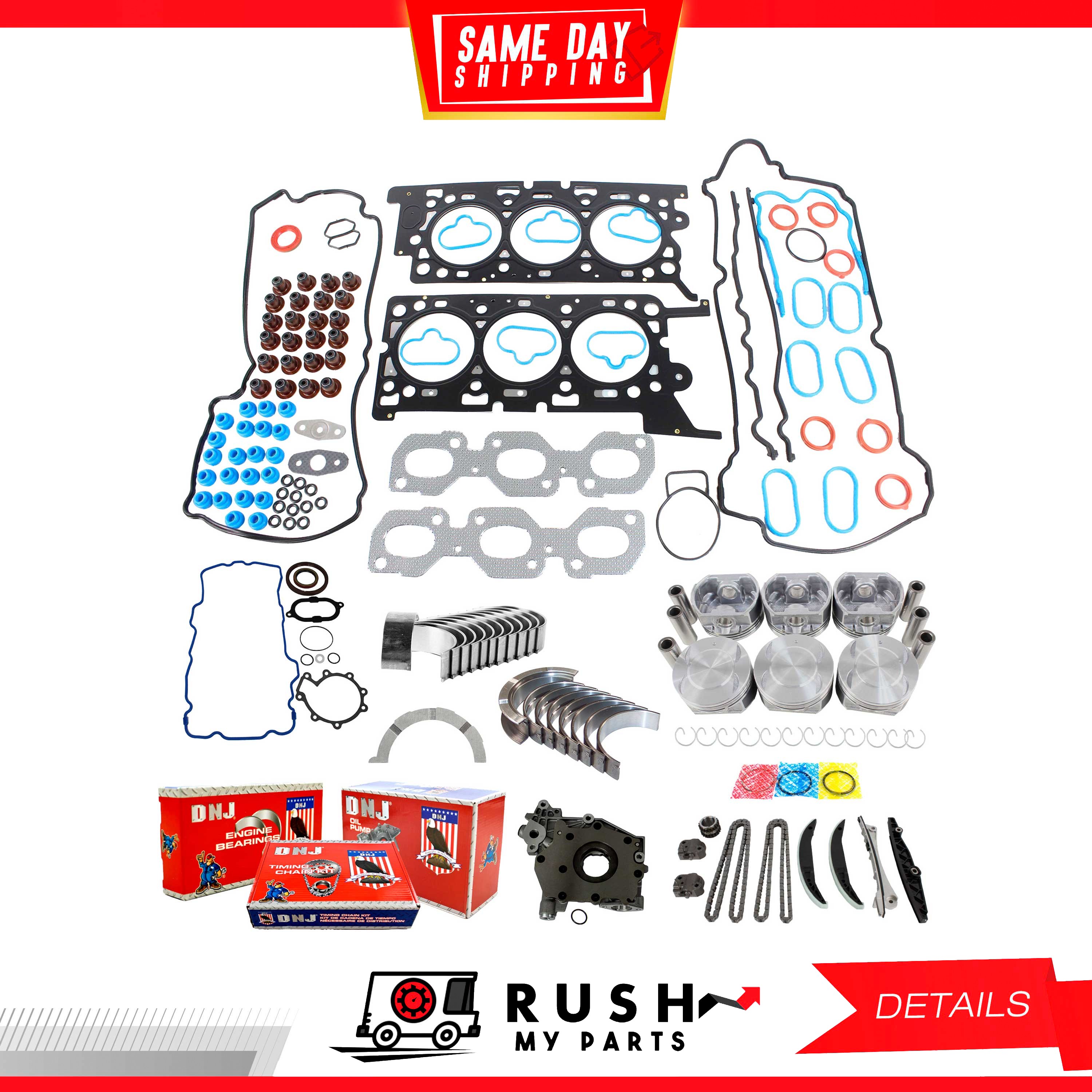 04-05 Master Engine Rebuild Kit For Ford Mazda Sable 3.0L V6 DOHC DNJ ...