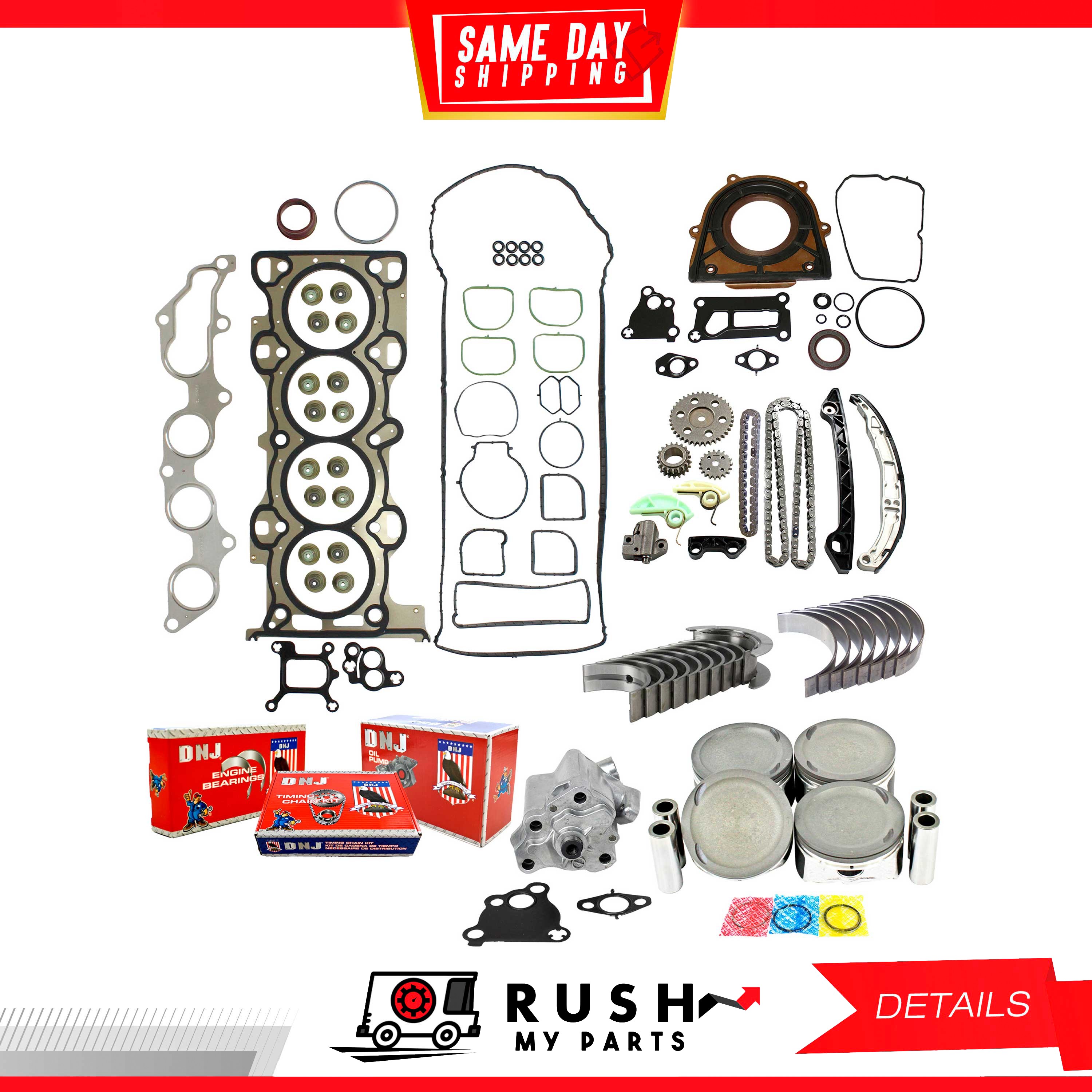 06-09 Master Engine Rebuild Kit For Ford Mercury Fusion 2.3L L4 DOHC ...
