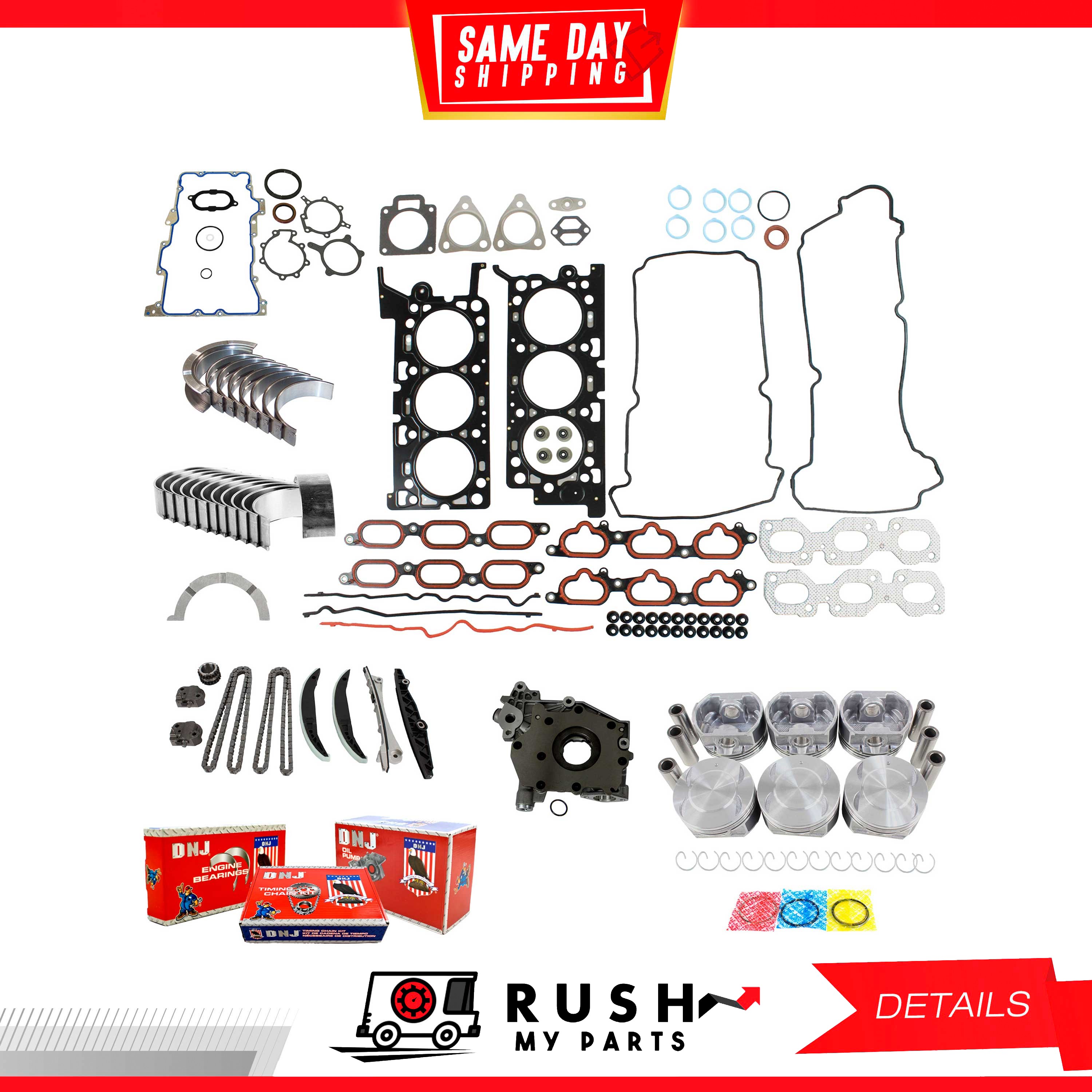 02-03 Master Engine Rebuild Kit For Mazda MPV 3.0L V6 DOHC 24v DNJ ...