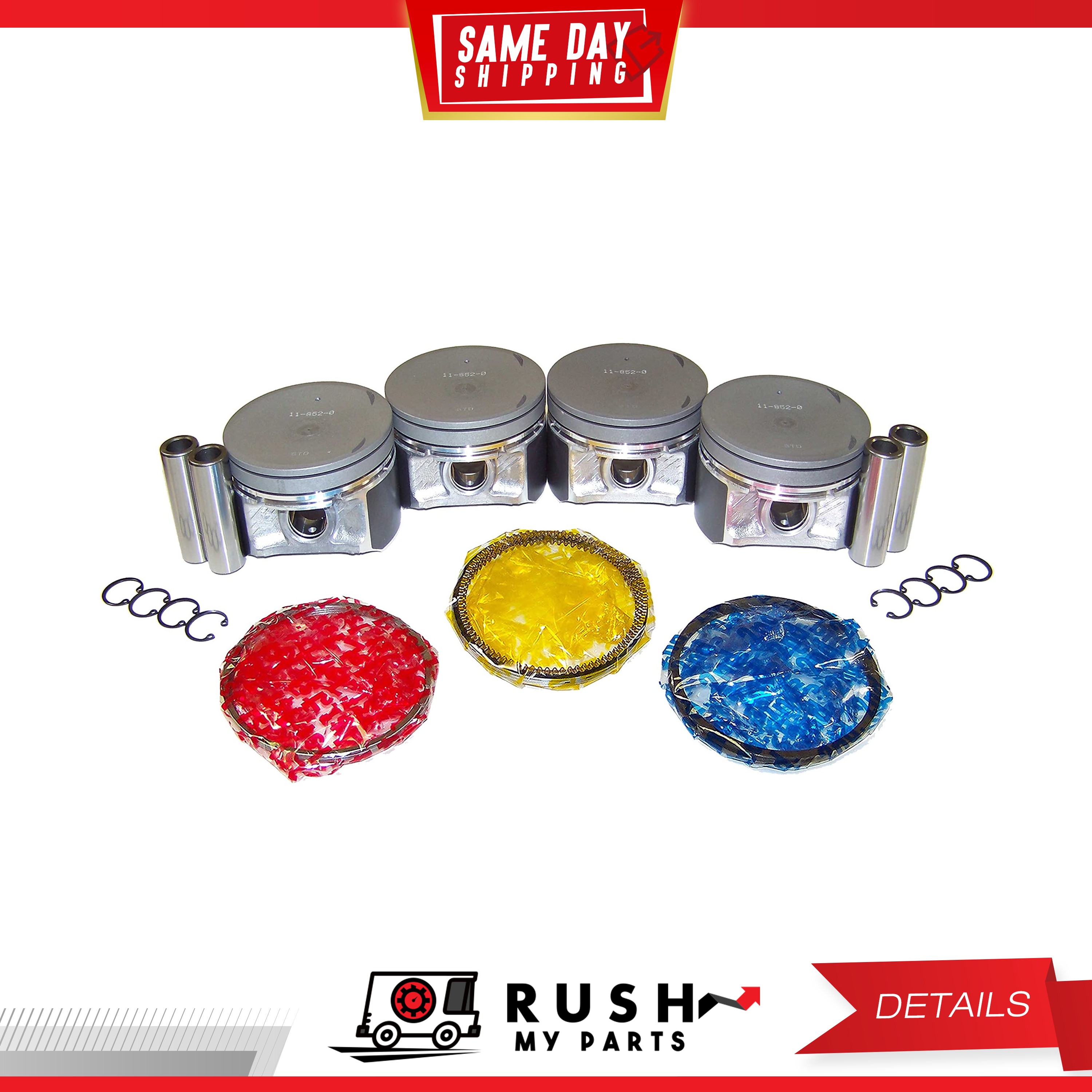 02-06 Piston and Ring Kit For Nissan Altima 2.5L L4 DOHC 16v DNJ PRK638 ...