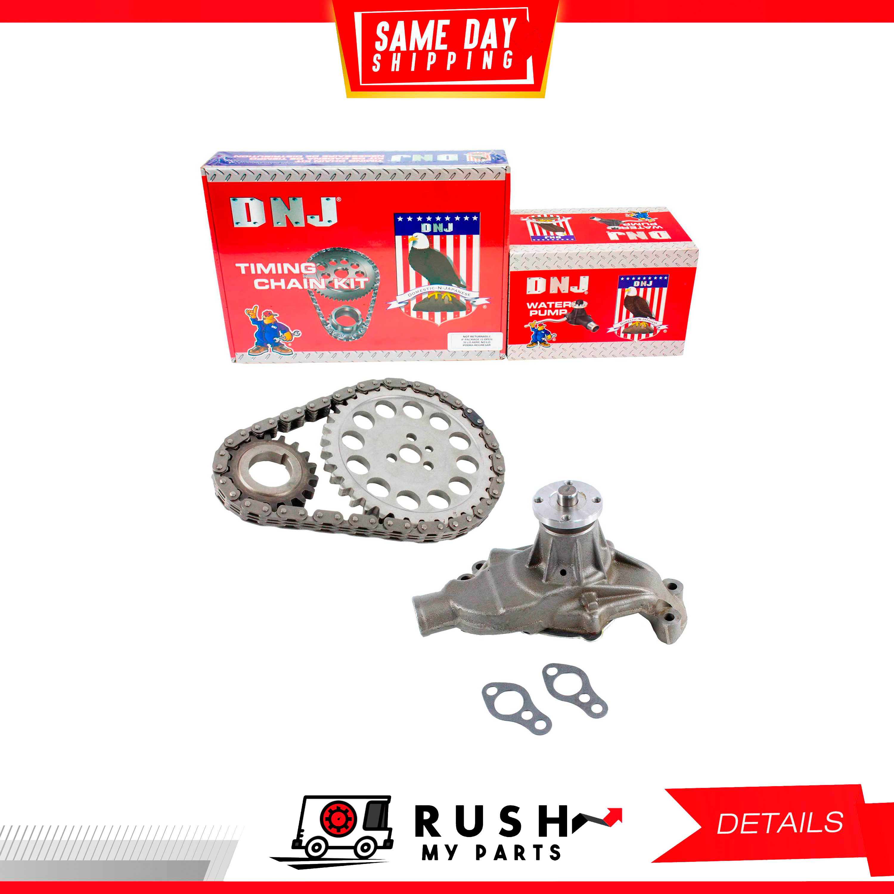 84-86 Timing Chain Kit with Water Pump For Chevrolet 5.7L V8 OHV DNJ ...